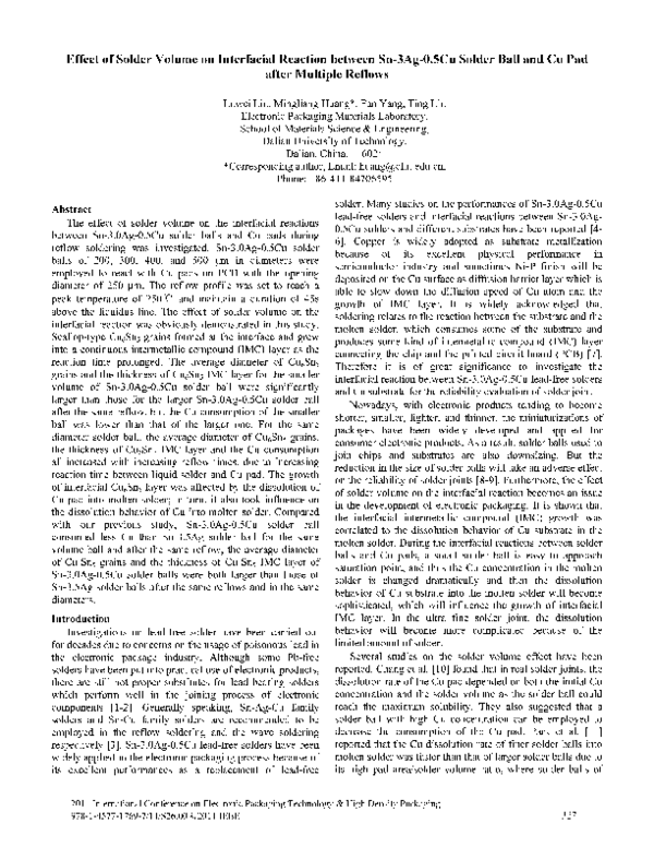 (PDF) Effect of Solder Volume on Interfacial Reaction between SAC405 ...
