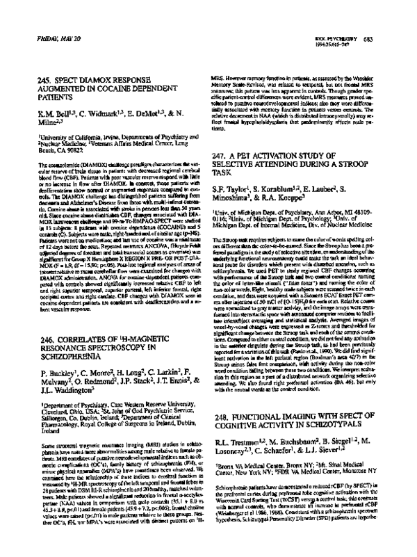 (PDF) A pet activation study of selective attending during a stroop task