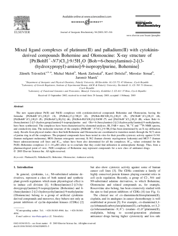 (PDF) Mixed ligand complexes of platinum(II) and palladium(II) with ...