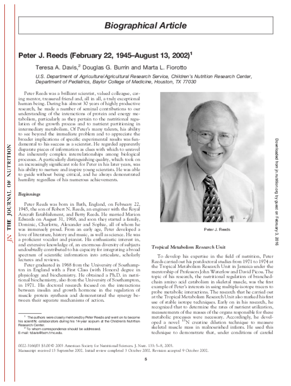 (PDF) Peter J. Reeds (February 22, 1945-August 13, 2002)