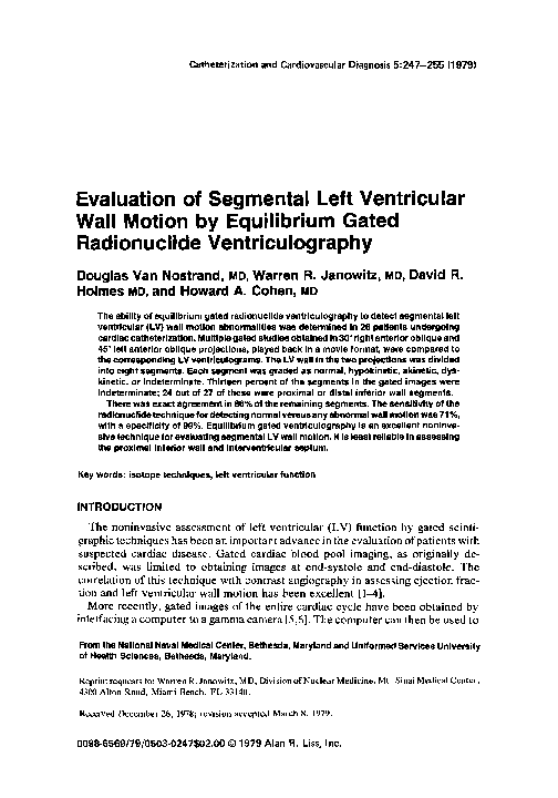 (PDF) Evaluation of segmental left ventricular wall motion by ...