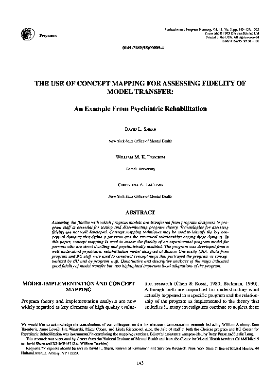 (PDF) The use of concept mapping for assessing fidelity of model ...