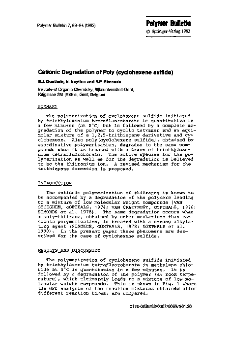 (PDF) Cationic degradation of poly (cyclohexene sulfide)