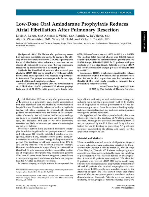 (PDF) Low-dose oral amiodarone prophylaxis reduces atrial fibrillation ...