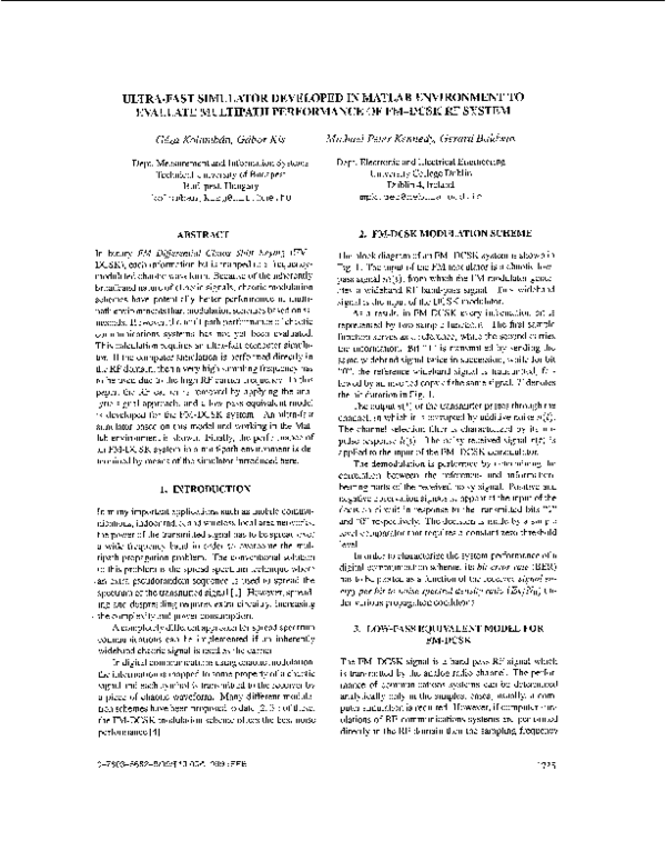 (PDF) Ultra-fast simulator developed in MATLAB environment to evaluate multipath performance of ...