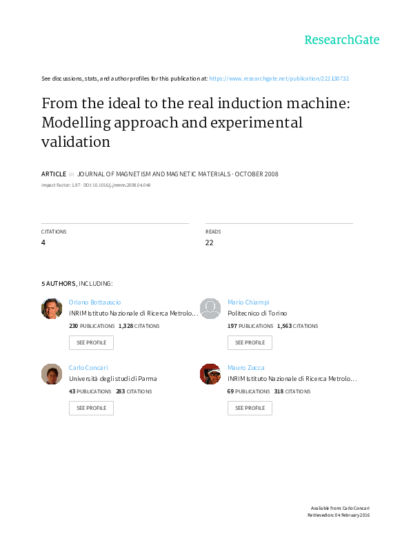 Pdf From The Ideal To The Real Induction Machine Modelling Approach And Experimental Validation