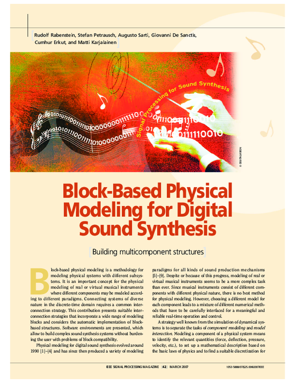 (PDF) Blocked-based physical modeling for digital sound synthesis