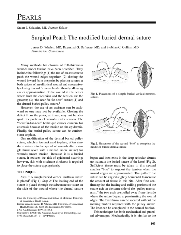 (PDF) Surgical Pearl: The modified buried dermal suture