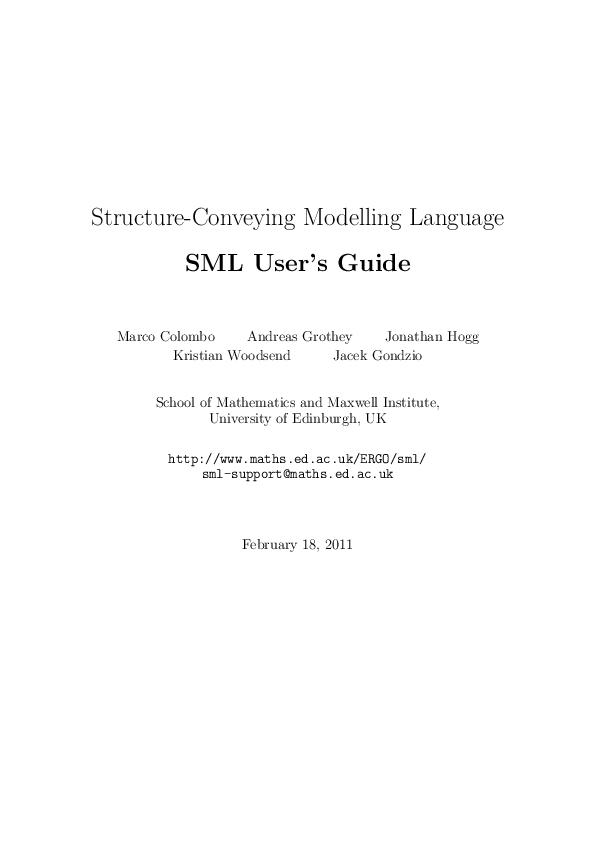 (PDF) Structure-Conveying Modelling Language SML User’s Guide