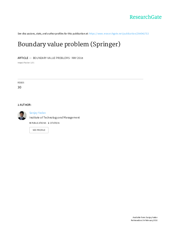 (PDF) Boundary value problem (Springer)