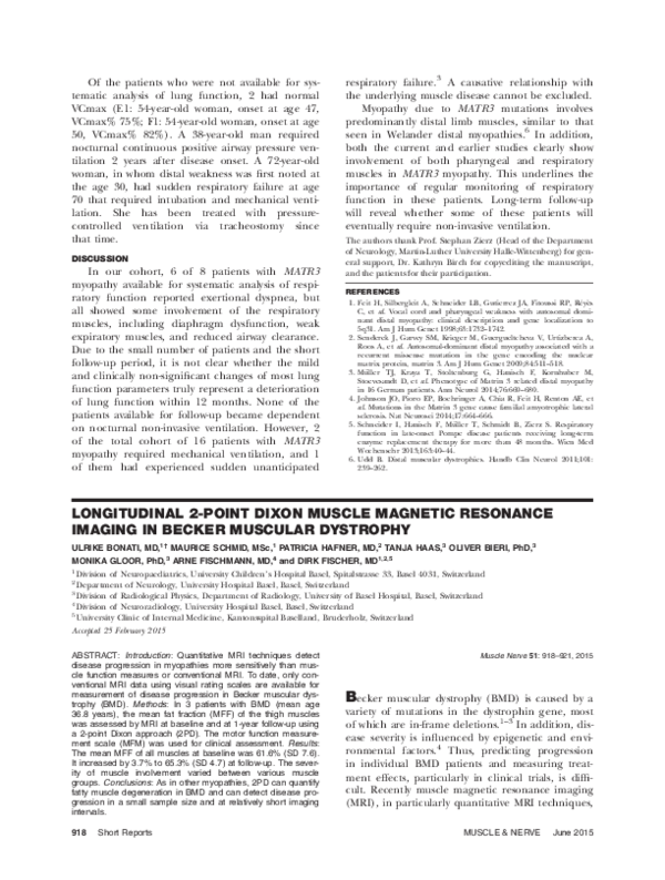 (PDF) Longitudinal 2-point Dixon muscle MRI in Becker muscular dystrophy