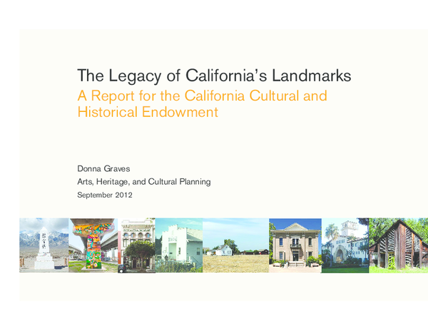 (PDF) The Legacy of California's Landmarks A Report for the California ...