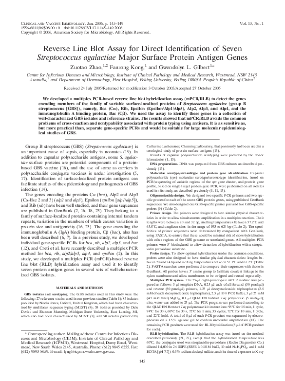 (PDF) Reverse Line Blot Assay for Direct Identification of Seven ...