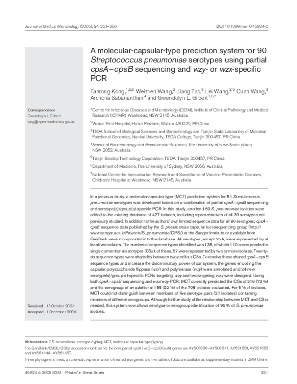 (PDF) A molecular-capsular-type prediction system for 90 Streptococcus ...