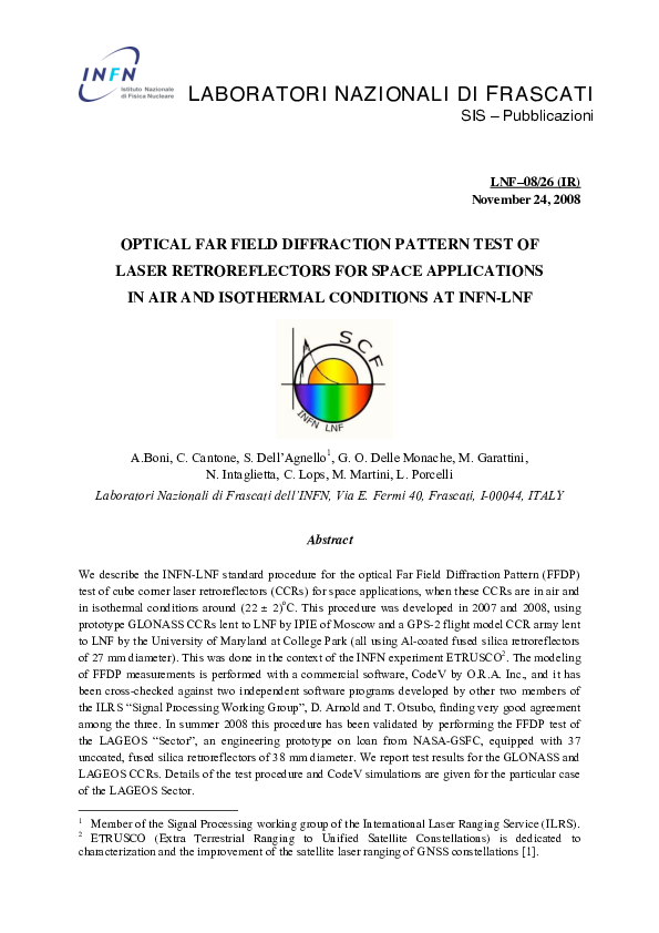 Pdf Optical Far Field Diffraction Pattern Test Of Laser