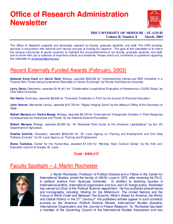 (PDF) Office of Research Administration Newsletter