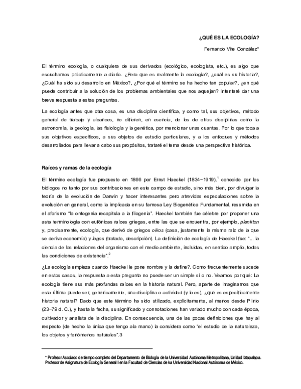 (PDF) QUÉ ES LA ECOLOGÍA