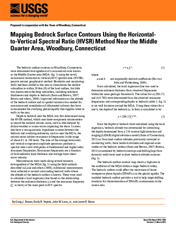 (PDF) Mapping bedrock surface contours using the horizontal -to ...