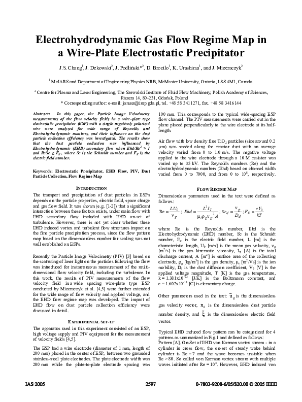 (PDF) Electrohydrodynamic gas flow regime map in a wire-plate ...