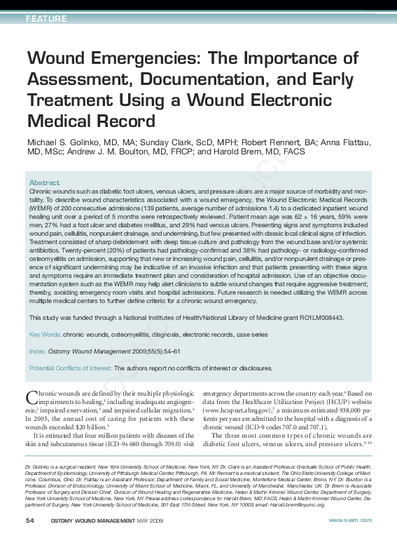 (PDF) Wound emergencies: the importance of assessment, documentation ...
