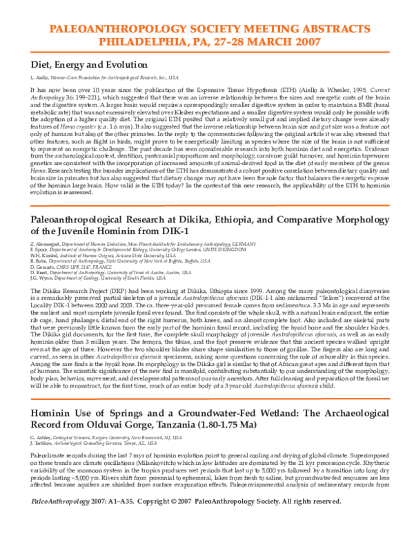 (PDF) Paleoanthropological Research at Dikika, Ethiopia, and ...