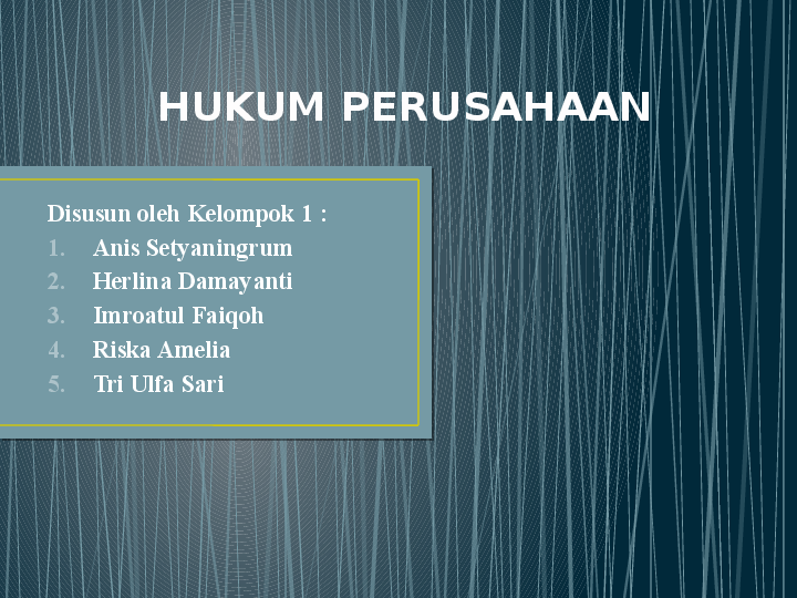 (PPT) HUKUM PERUSAHAAN