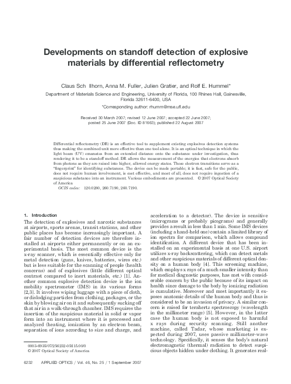 (PDF) New developments on standoff detection of explosive materials by ...