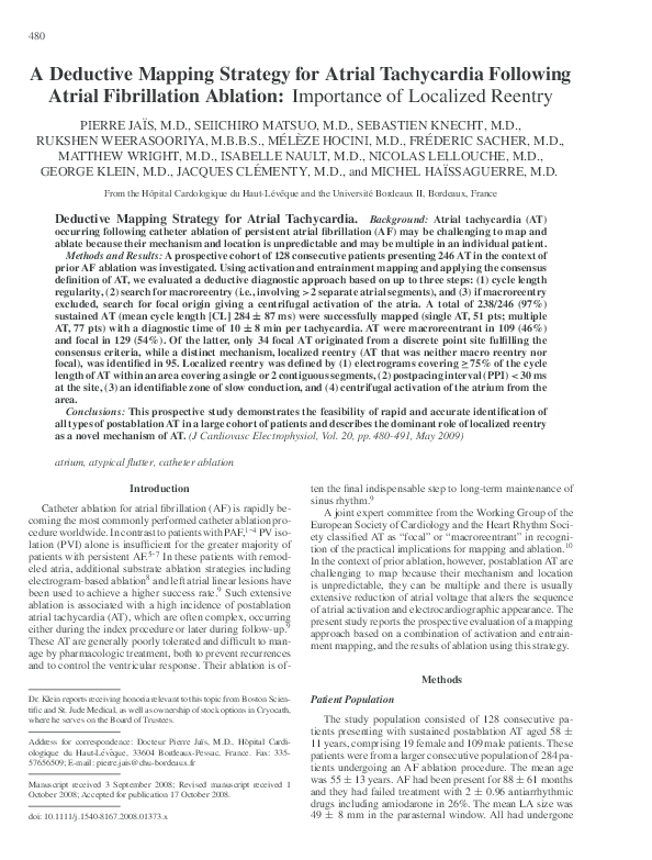 (PDF) A Deductive Mapping Strategy for Atrial Tachycardia Following ...