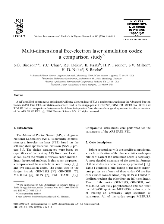 (PDF) Multi-dimensional free-electron laser simulation codes: a ...