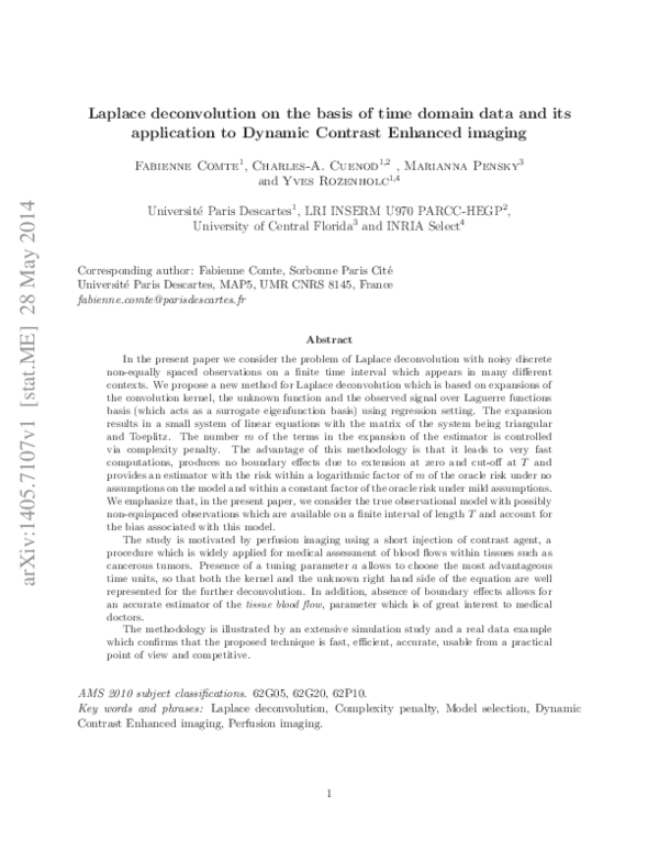 Pdf Laplace Deconvolution On The Basis Of Time Domain Data And Its