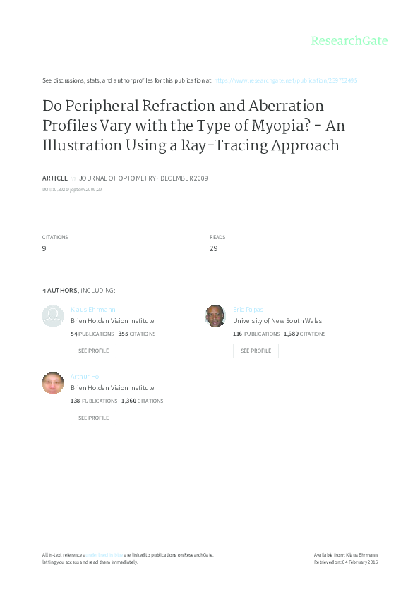 (PDF) Do Peripheral Refraction and Aberration Profiles Vary with the ...