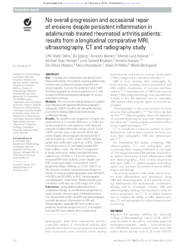 (PDF) The development of the EULAR-OMERACT rheumatoid arthritis MRI reference image atlas ...