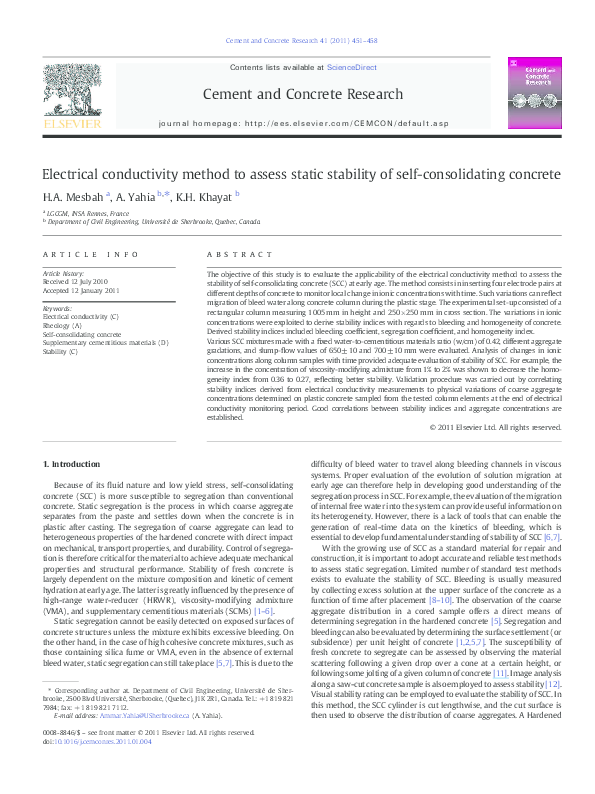 (PDF) Electrical conductivity method to assess static stability of self ...