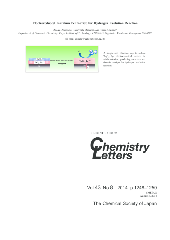 (PDF) Electroreduced Tantalum Pentaoxide for Hydrogen Evolution Reaction