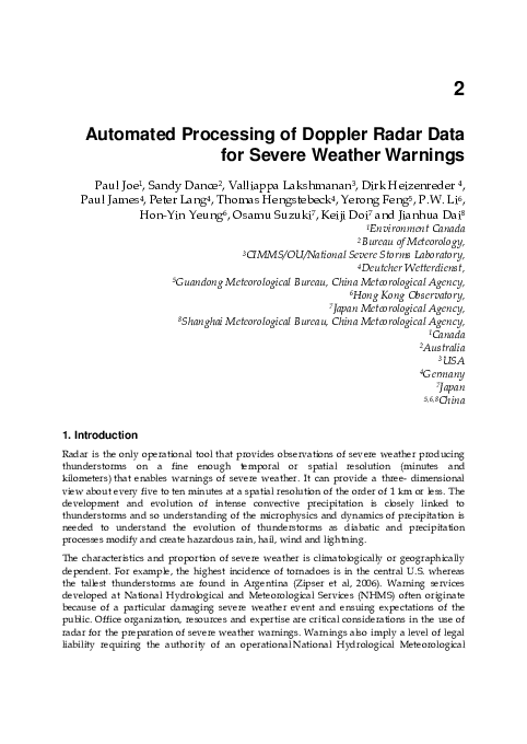 (PDF) Automated Processing of Doppler Radar Data for Severe Weather ...