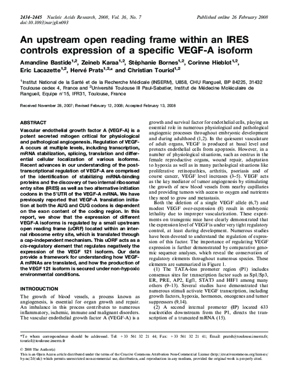 (PDF) An upstream open reading frame within an IRES controls expression ...