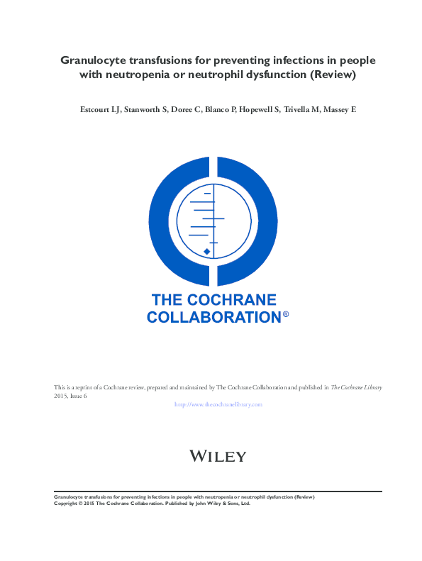 (PDF) Granulocyte transfusions for neonatal sepsis | NMMC Blood Bank ...