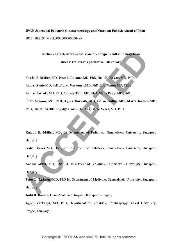 (PDF) Baseline Characteristics and Disease Phenotype In Inflammatory ...