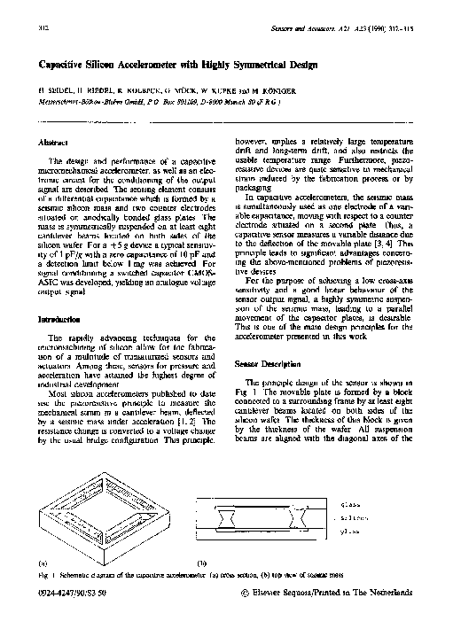 (PDF) Capacitive silicon accelerometer with highly symmetrical design