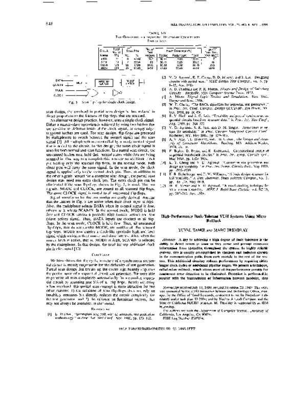 (PDF) High-performance fault-tolerant VLSI systems using micro rollback