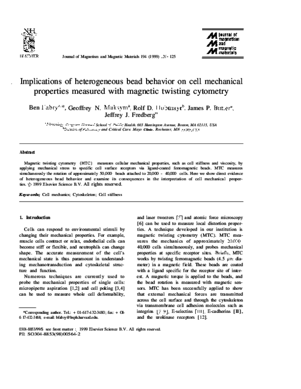 (PDF) Implications of heterogeneous bead behavior on cell mechanical ...