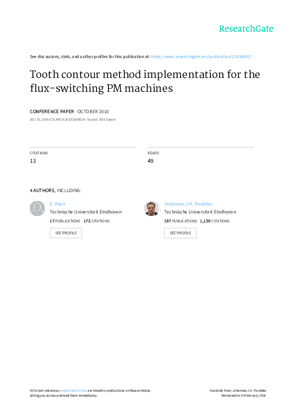 (PDF) Tooth contour method implementation for the flux-switching PM ...