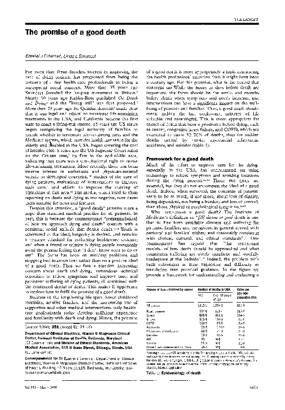 (PDF) The promise of a good death