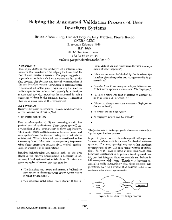 (PDF) Helping the automated validation process of user interfaces systems