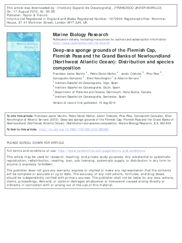 (PDF) Deep-sea sponge grounds of the Flemish Cap, Flemish Pass and the ...