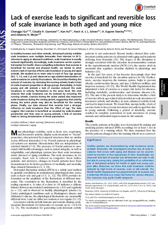 (PDF) Lack of exercise leads to significant and reversible loss of ...