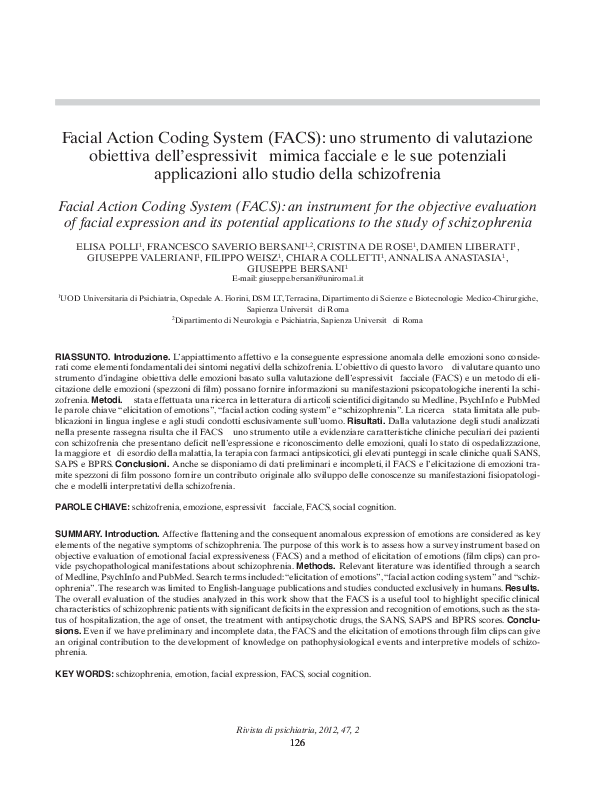 (PDF) [Facial Action Coding System (FACS): an instrument for the ...