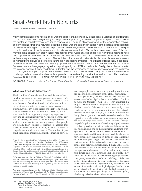 (PDF) Small-World Brain Networks