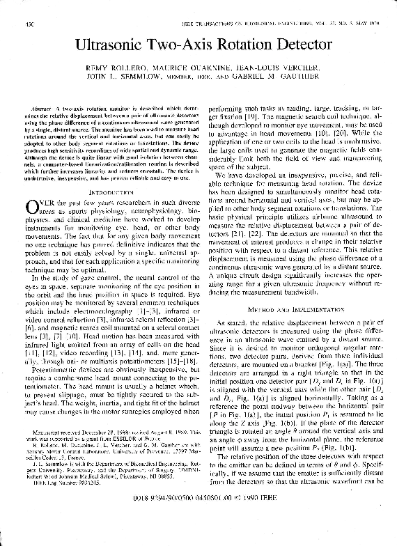 (PDF) Ultrasonic two-axis rotation detector