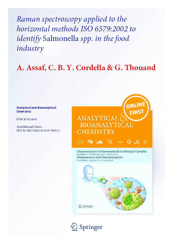 (PDF) Raman spectroscopy applied to the horizontal methods ISO 6579: ...